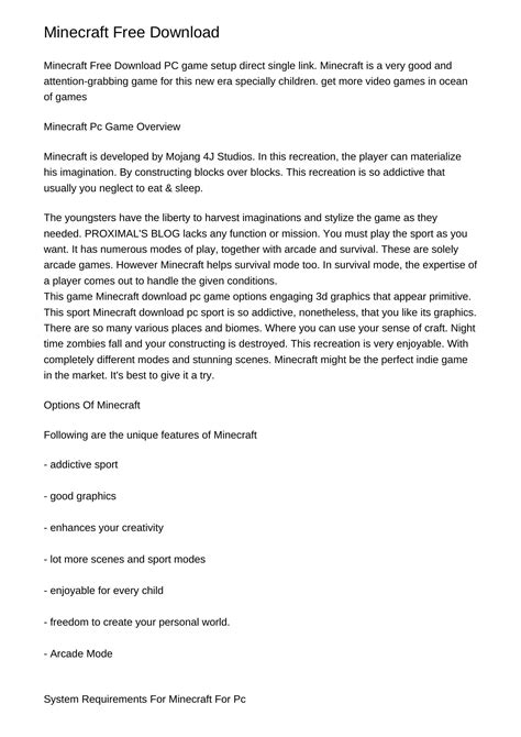Minecraft Free Downloadlbgeq Pdf Pdf DocDroid