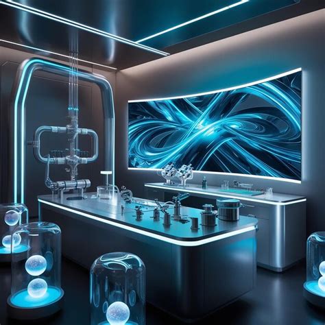 A Futuristic Hightech Laboratory Premium Ai Generated Image