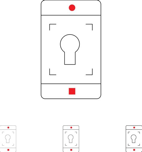 Application Mobile Mobile Application Screen Bold And Thin Black Line Icon Set 13219061 Vector