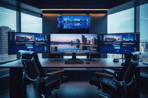 Premium Ai Image Unveiling The Digital Haven Inside The Futuristic Creative Agency Workspace