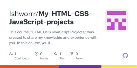 Github Ishworrrmy Html Css Javascript Projects This Course Html Css Javascript Projects