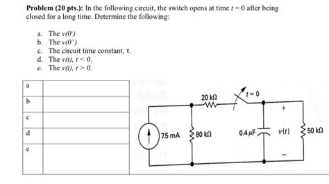 Solved Problem Pts In The Following Circuit The Chegg Com