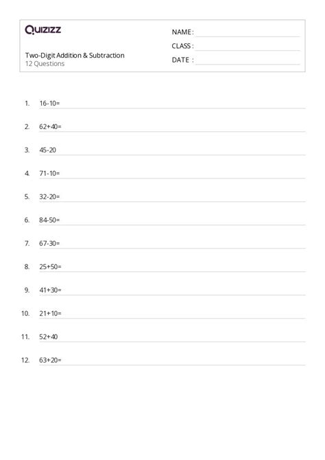 50 Two Digit Subtraction Word Problems Worksheets For 2nd Class On Quizizz Free And Printable