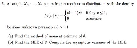 solved a sample x 1 x n comes from a continuous