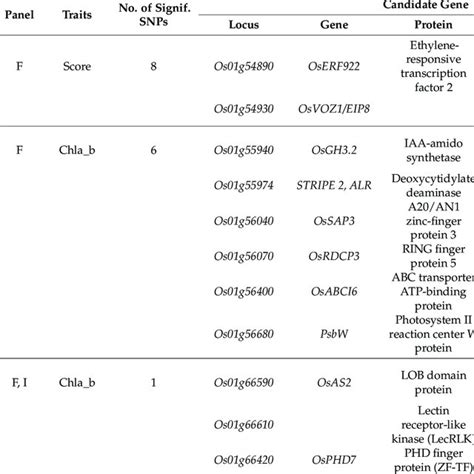 List Of Candidate Genes Located Within The Identified Qtls Download Scientific Diagram