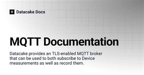 Mqtt Documentation Datacake Docs