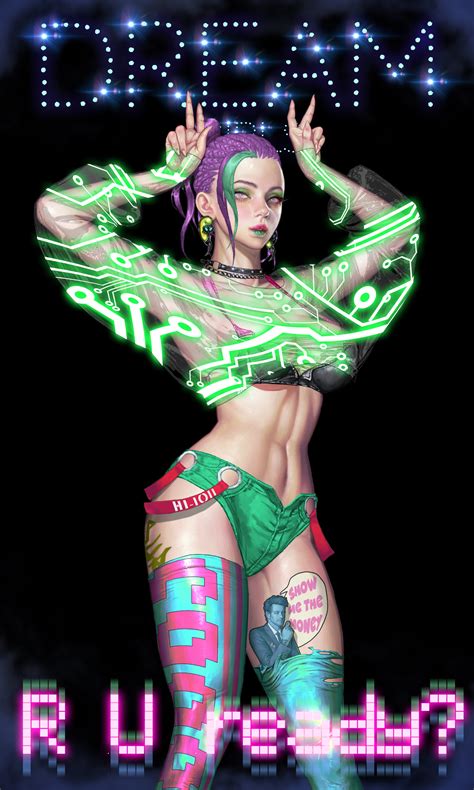 Rule 34 Belly Belly Button Bra Braided Hair Cybernetics Cyberpunk