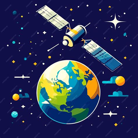 Premium Vector Illustration Of A Signal Transmitting Satellite And