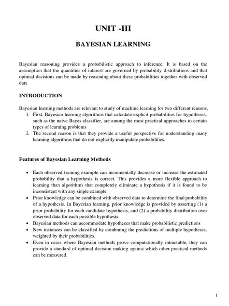 Ml Unit 3 Bayesian Learning Textbook Pdf Bayesian Network Bayesian Inference