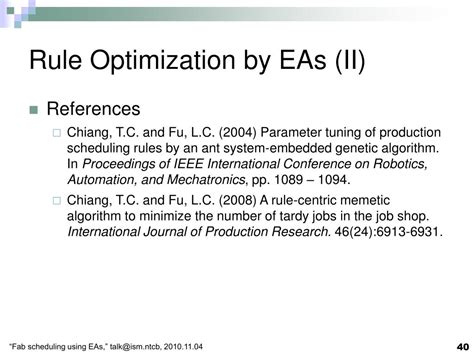 Ppt Scheduling Of Wafer Fabrication Facilities Using Evolutionary Algorithms Powerpoint