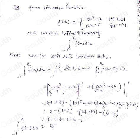 solved given the piecewise function defined below determine the value