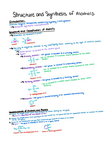 Chapter 10 Structure And Synthesis Of Alcohols Copy Structure And