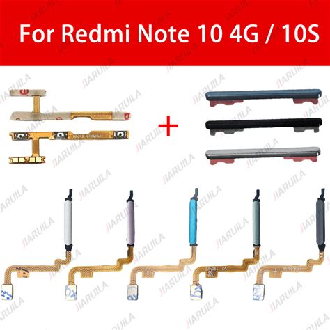 For Redmi Note 10 4g Note 10s Power Button With Fingerprint Sensor Scanner Touch Id Home Botton