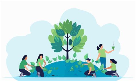 Premium Vector Tree Planting