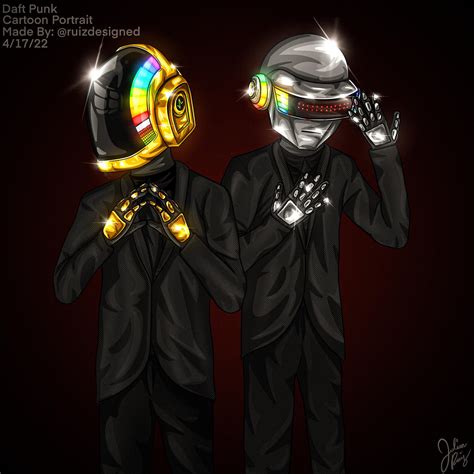 Daft Punk Cartoon Portrait Made By Me Ruizdesigned On Instagram R