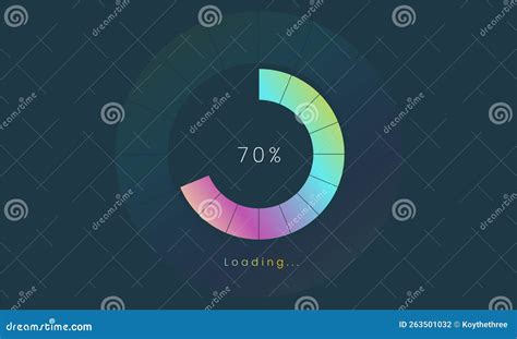 70 Percent Loading User Interface A Futuristic Loading Icon Colorful Loading Tap Menu Ui Use