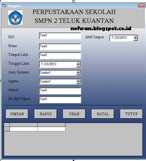 Free Program Visual Basic Perpustakaan Bandsfecol