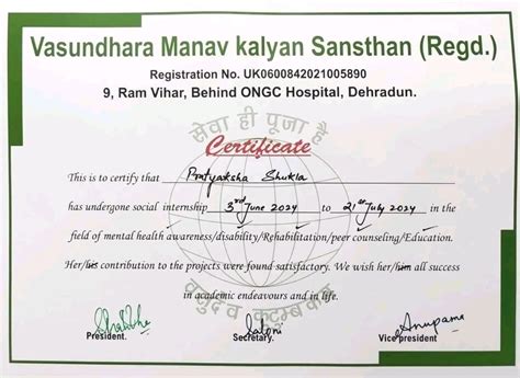 Pratyaksha Shukla On Linkedin I Have Successfully Completed My 2 Month Social Internship With