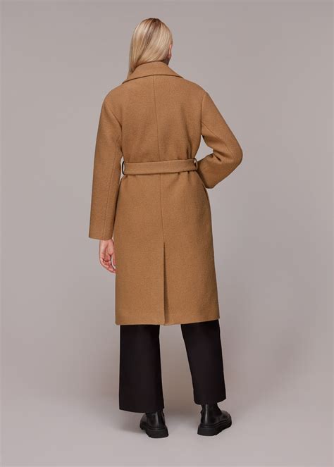 Camel Lorna Wrap Wool Coat Whistles