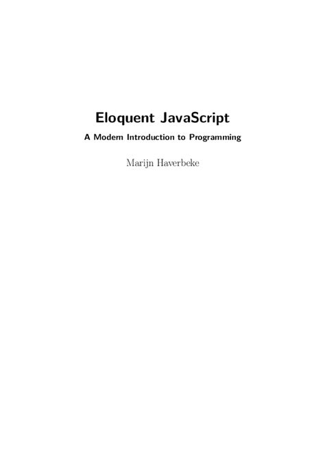 pdf eloquent javascript a modern introduction to programming