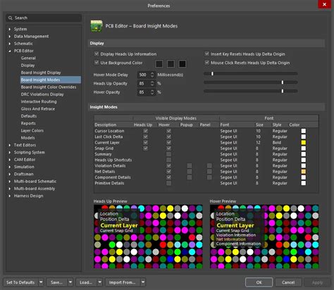 PCB Editor Preferences Altium Designer 25 Technical Documentation