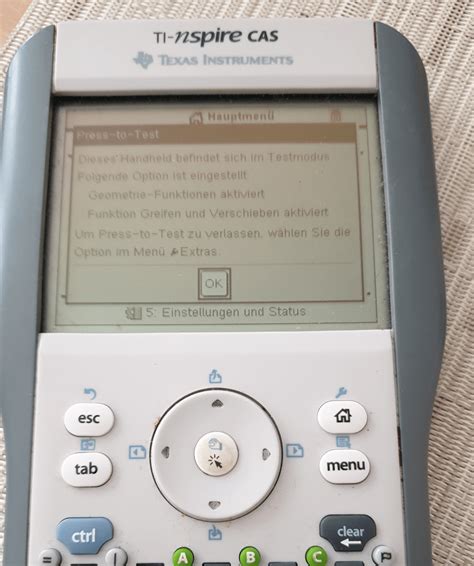 My Old Ti Nspire Cas Stuck In Press To Test Mode Rtexasinstruments
