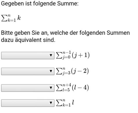 Äquivalent Oder Nicht äquivalent Indexverschiebung Bei Summenzeichen