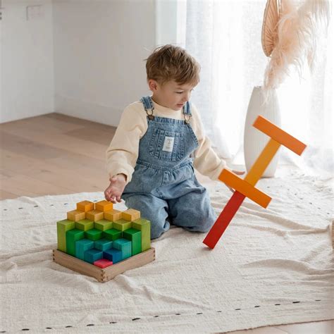 Rainbow Wooden Engineering Block Activity Set Rainbow Wooden Engineering Block Activity Set