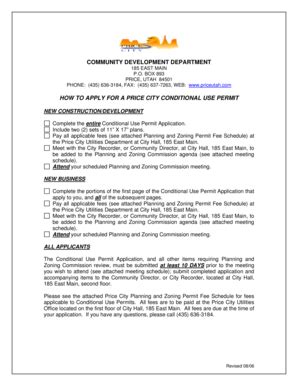 Fillable Online Conditional Use Permit Instructions Fax Email Print PdfFiller