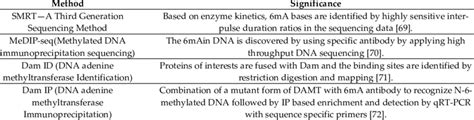 Various 6ma Detection Methods And Their Significance Download
