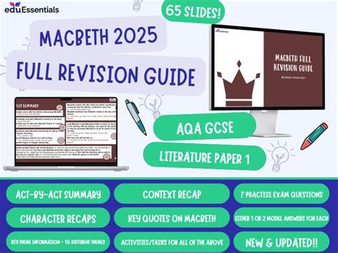 Gcse Aqa Macbeth English Literature Paper 1 Full Revision Ppt Teaching Resources
