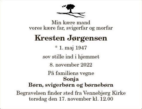 Dødsannonce For Kresten Jørgensen Nordjyske Dk