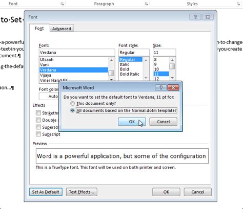 How To Set The Default Font In Word