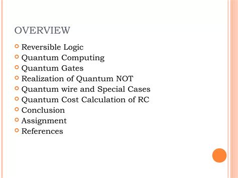 Quantum Cost Calculation Of Reversible Circuit Ppt