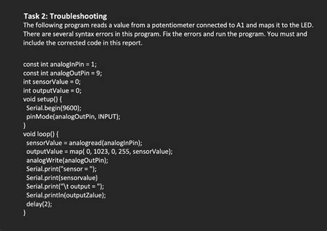 Solved Task 2 Troubleshooting The Following Program Reads A