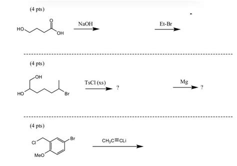 Solved Ii 44 Points Products Reagents Reactants Provide