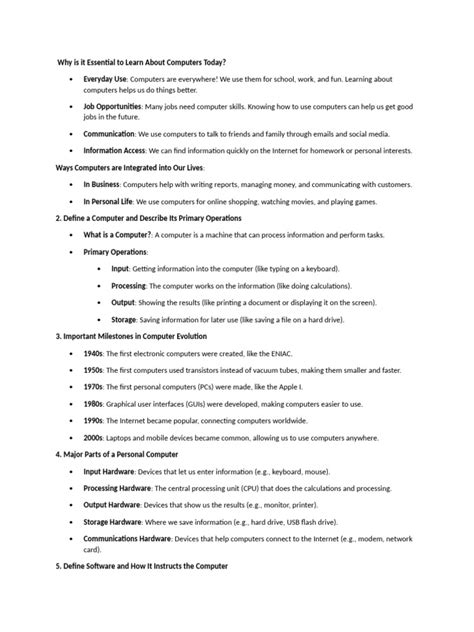 Computer Notes Pdf Computer Hardware Personal Computers