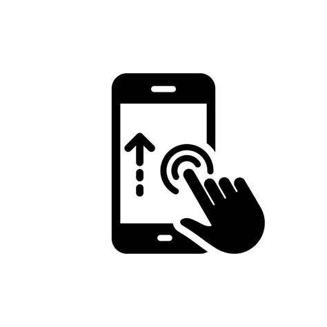 Scroll Up In Digital Electronic Device Move Gesture Silhouette Icon Swipe On Smartphone Icon