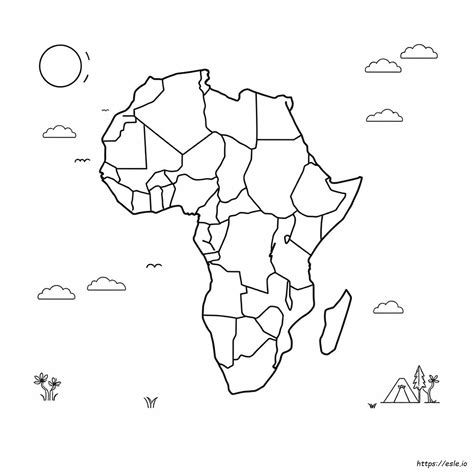 Mapa Da África Para Colorir