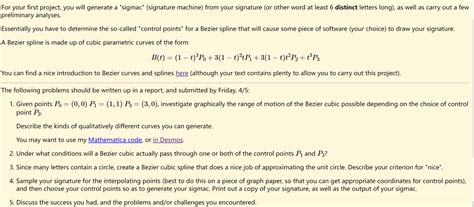 For Your First Project You Will Generate A Sigmac Chegg Com