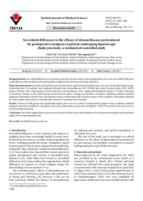 Pdf Sex Related Differences In The Efficacy Of Dexamethasone