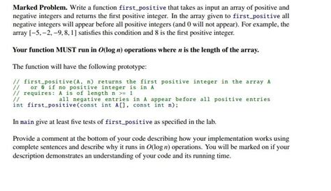 Solved Marked Problem Write A Function Firstpositive That
