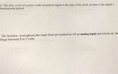 solved the duty cycle of a pulse width modulated signal is