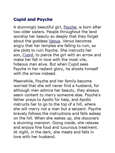 Cupid And Psyche Cupid Traditional Stories