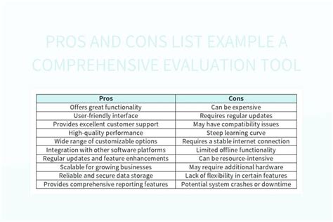 Free Pros And Cons List Templates For Google Sheets And Microsoft Excel Slidesdocs