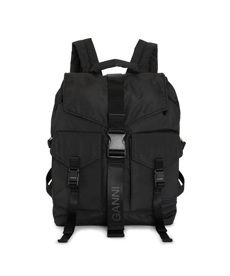Ganni Black Tech Backpack
