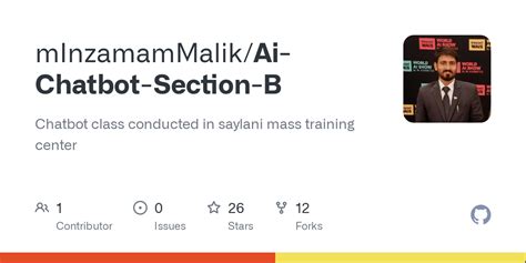 Github Minzamammalikai Chatbot Section B Chatbot Class Conducted In Saylani Mass Training Center