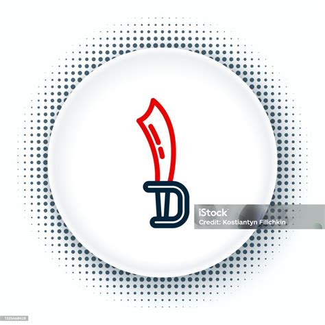 흰색 배경에 격리 된 라인 해적 검 아이콘 세이버 사인 다채로운 개요 개념 벡터 강철에 대한 스톡 벡터 아트 및 기타 이미지 강철 검 고대의 Istock