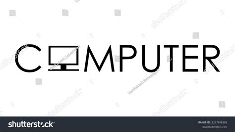 Computer Calligraphy Monitor Vector Illustration Stock Vector Royalty Free 2257908381