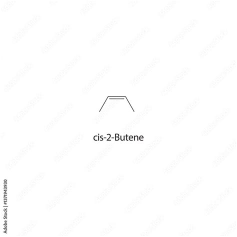 Cis 2 Butene Skeletal Structure Alkene Compound Schematic Illustration Simple Diagram